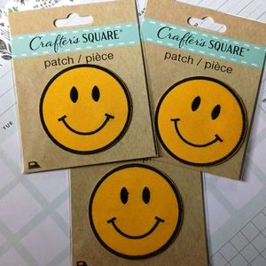 Crafters Square | Office | 3 Smiley Face Iron On Patches | Poshmark